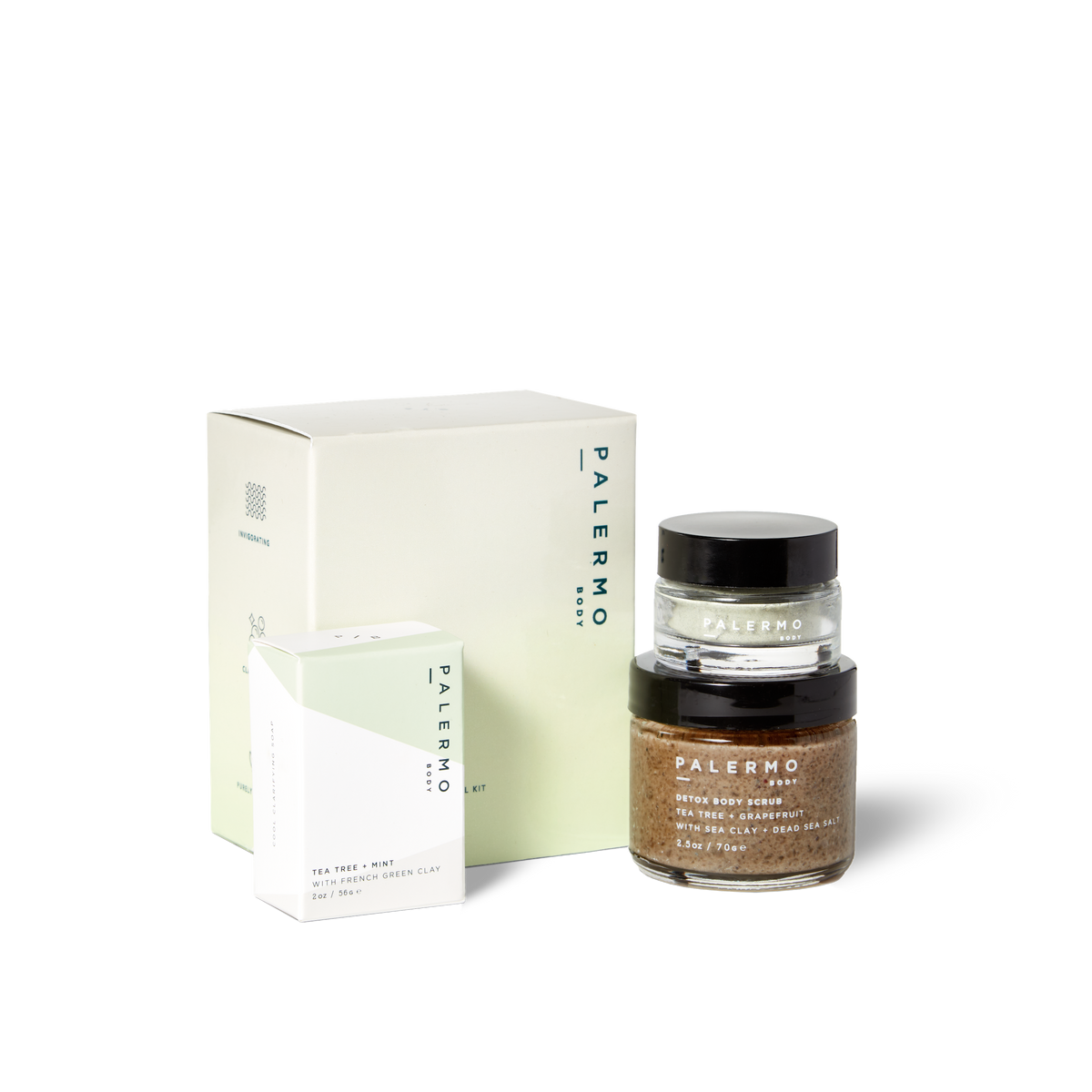 Detox + Clarify Mindful Kit: Detox Body Scrub, Detox Facial Mask, Tea ...