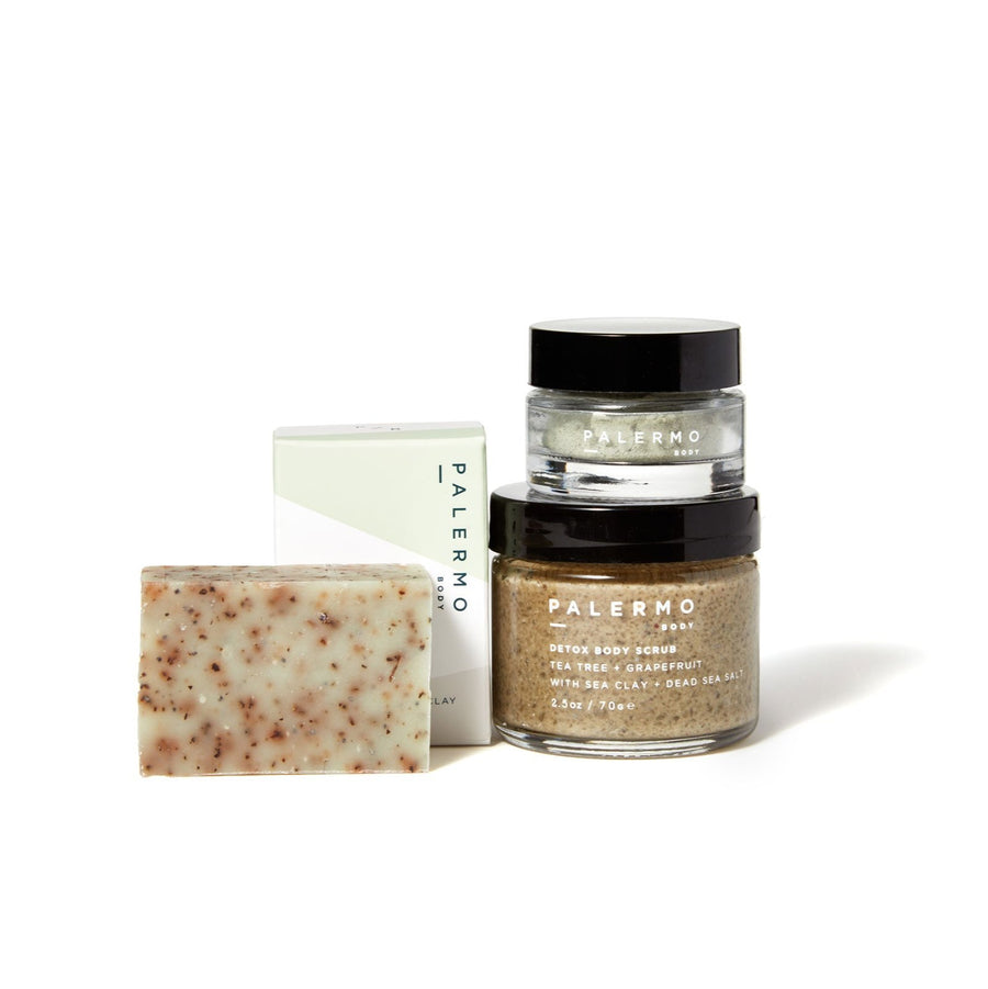 Detox + Clarify Mindful Kit: Detox Body Scrub, Detox Facial Mask, Tea ...