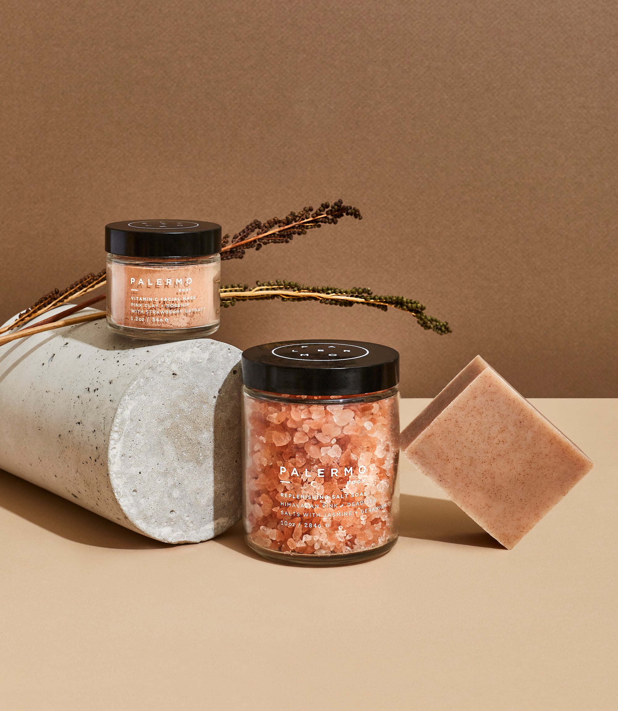 Renew + Replenish Routine: Rose Soap, Salt Soak Jar, Vitamin C Mask ...